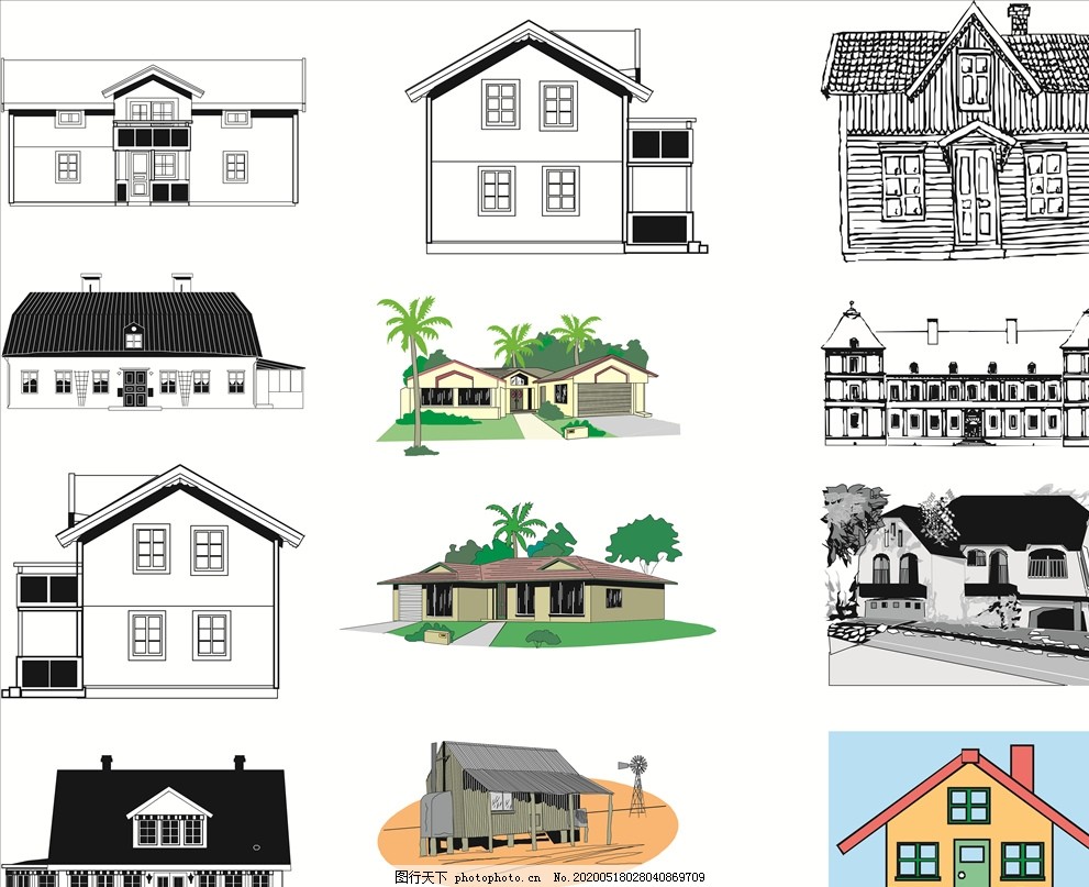 矢量房子图片_环境设计_建筑空间-图行天下素材网