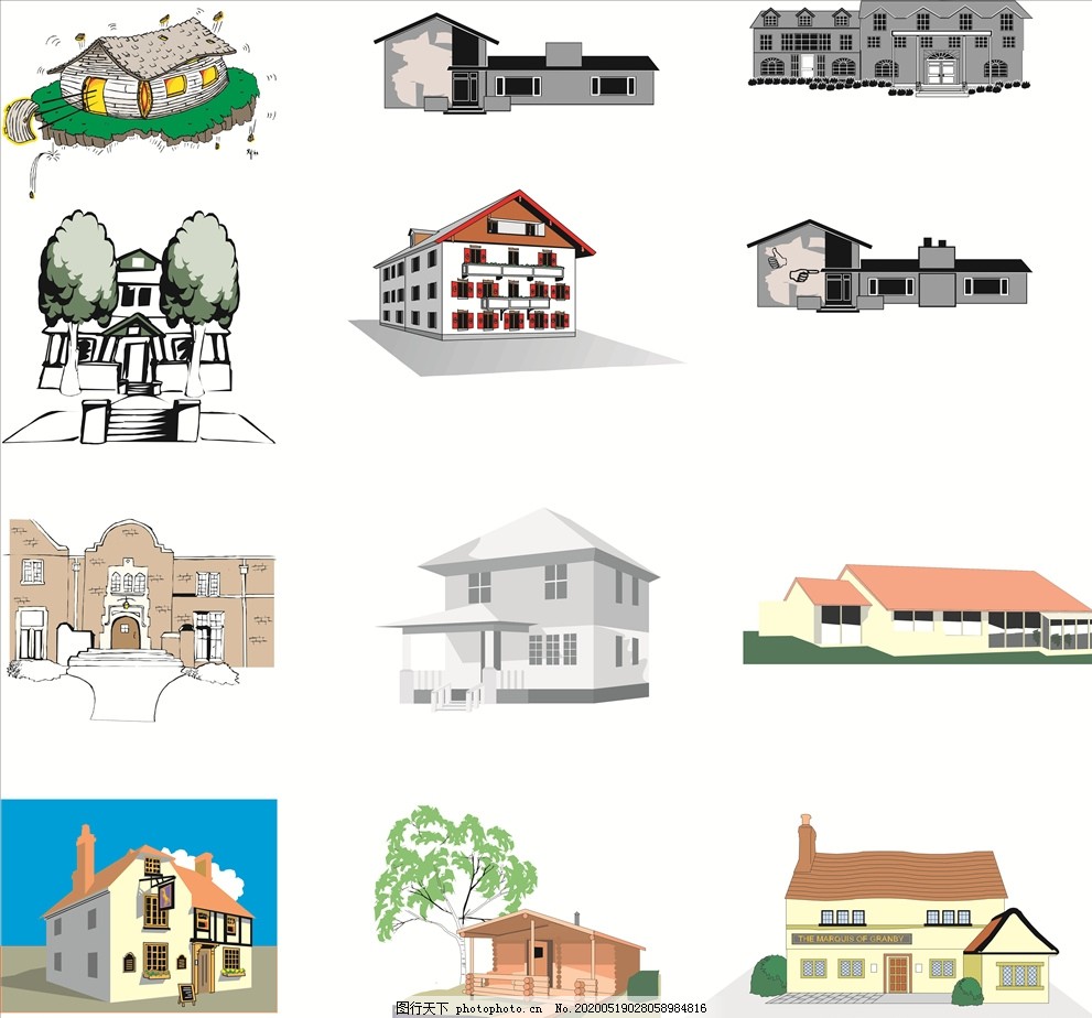 矢量房子图片_环境设计_建筑空间-图行天下素材网
