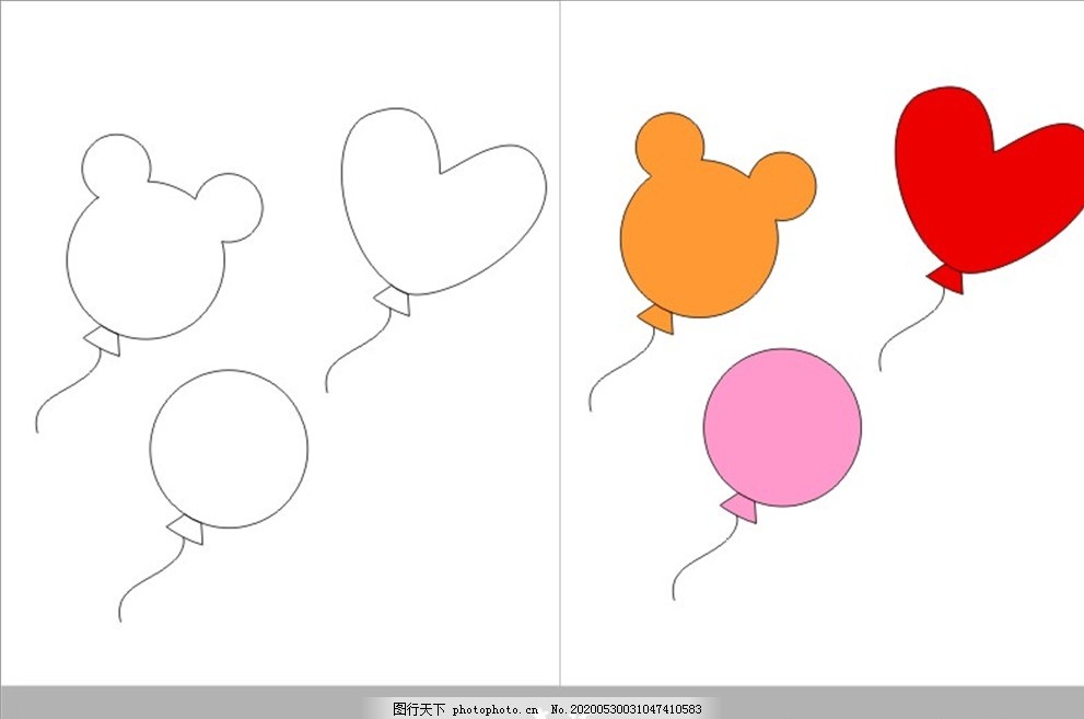 气球简笔画图片_其他_其他-图行天下素材网