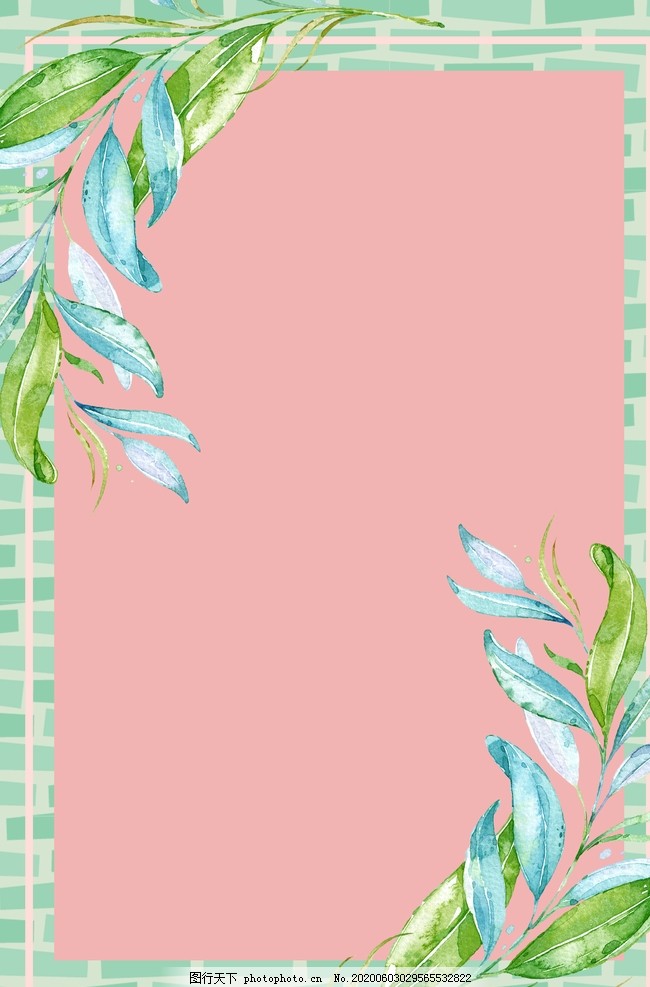 绿色花边边框绿色背景图片_其他_其他-图行天下素材网