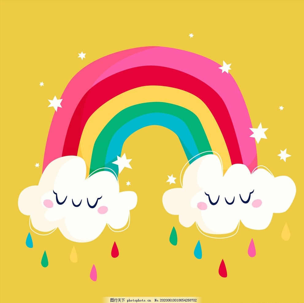 卡通彩虹图片_动漫卡通_插画绘画-图行天下素材网